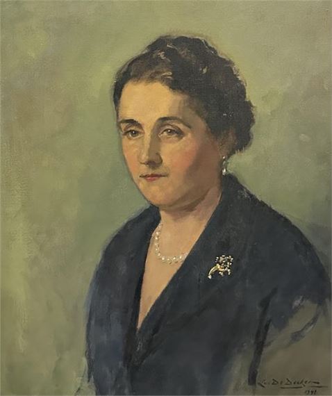 Luc De Decker | Portrait of a Lady with a Pearl Necklace (1941) | MutualArt