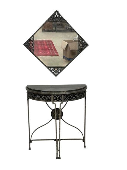 Oscar Bach | Fine Art Deco Renaissance Influenced Demilune Table w ...