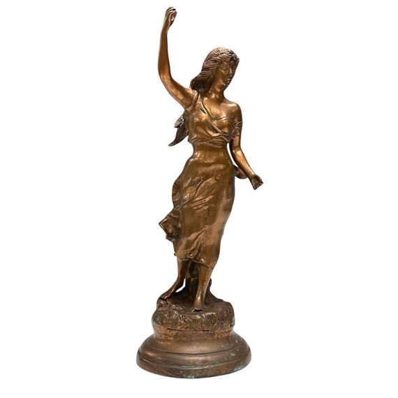 Charles Johnson Payne | Bronze Sculpture of Victorian Style Woman ...