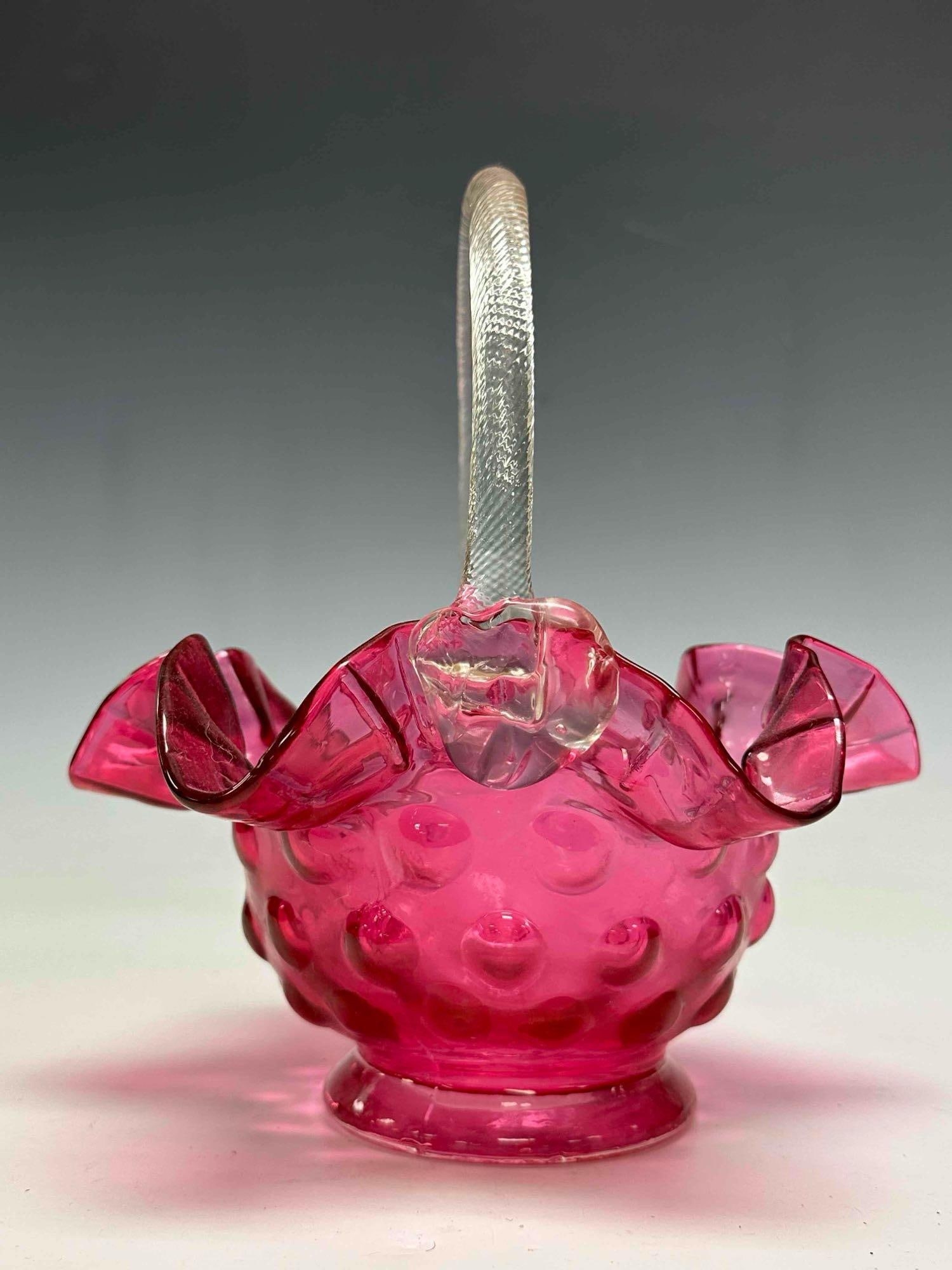 Charles Johnson Payne | FENTON Cranberry Basket (20th Century) | MutualArt