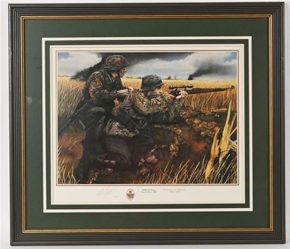 Max Crace | WWII GERMAN WAFFEN SS SNIPER ART PRINT MAX CRACE (1944 ...