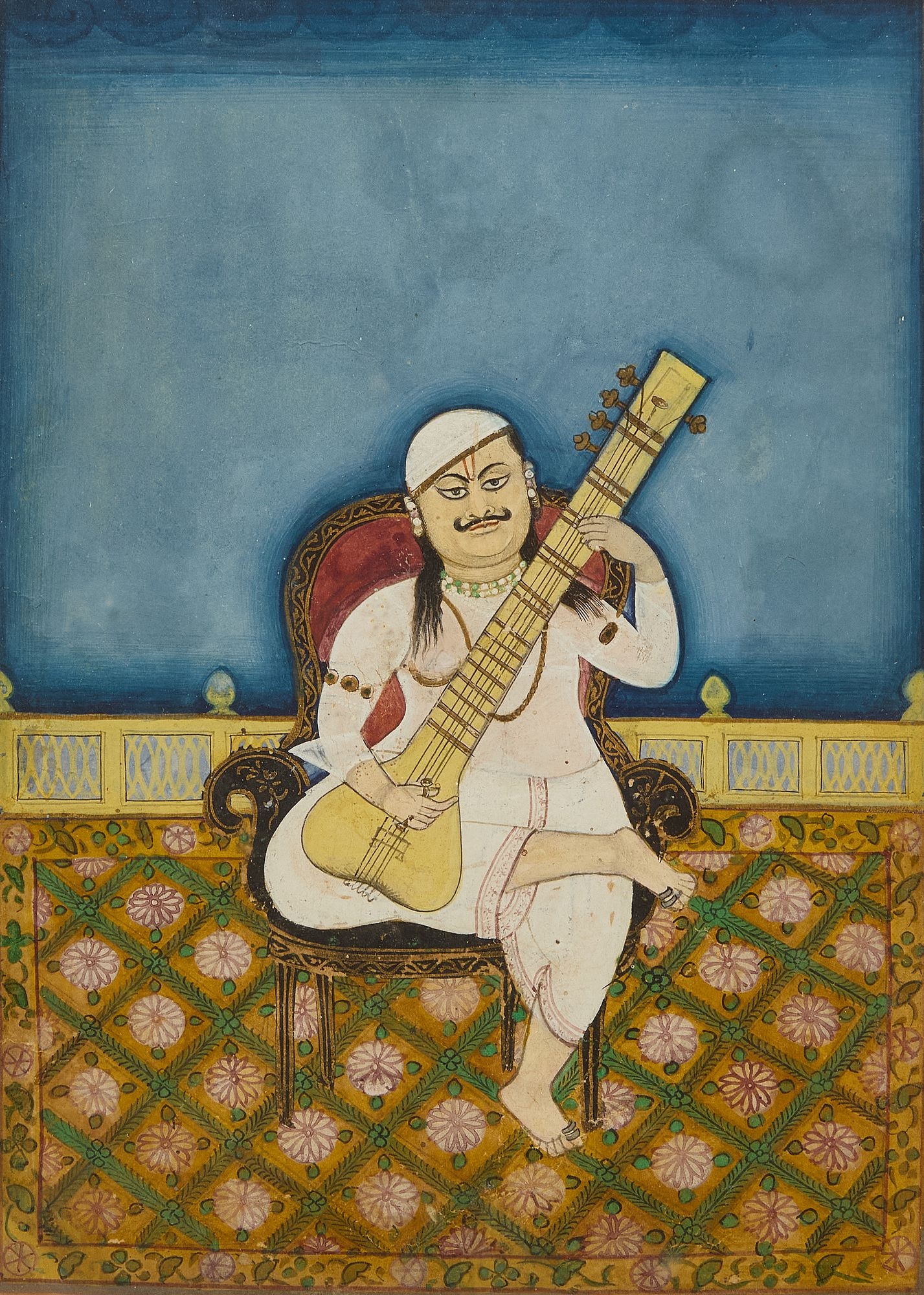 Company School, 19th Century | Man Playing a Sitar | MutualArt