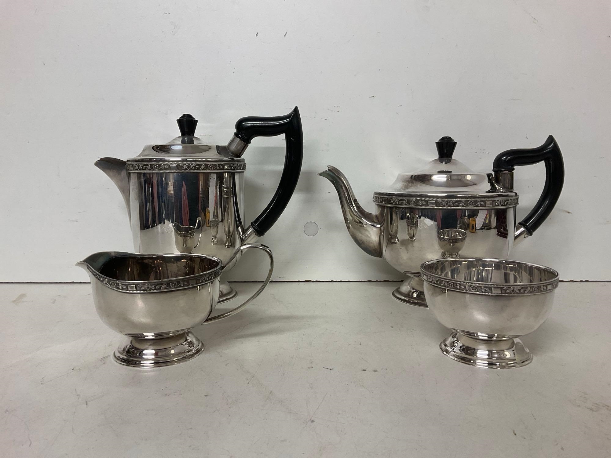 Coffee | CELTIC STYLE PLATED FOUR PIECE TEA SET | MutualArt