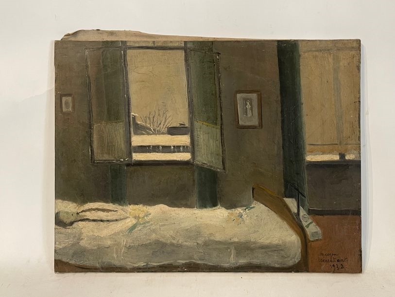 Mayou Iserentant | Gisante la fenêtre ouverte Huile sur toile | MutualArt