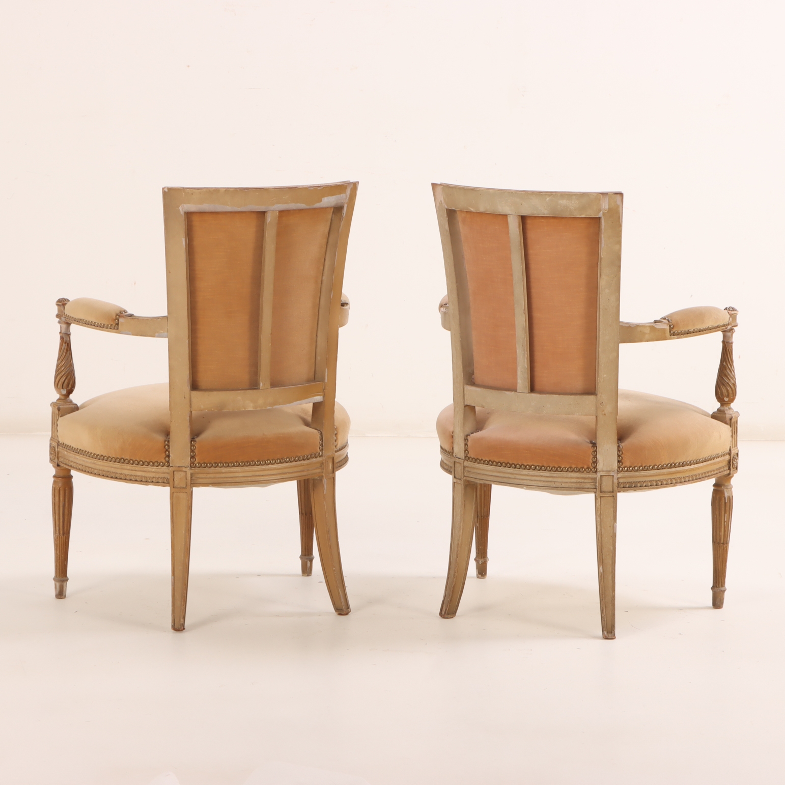 Directoire | Pair painted French Directoire style open arm chairs ...