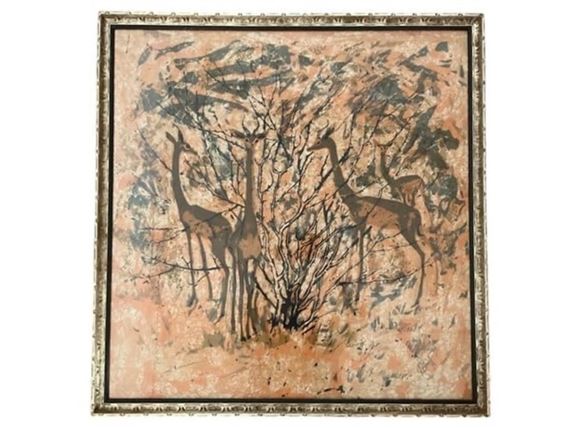 Robin Anderson | Robin Anderson Silk Batik, Giraffes | MutualArt