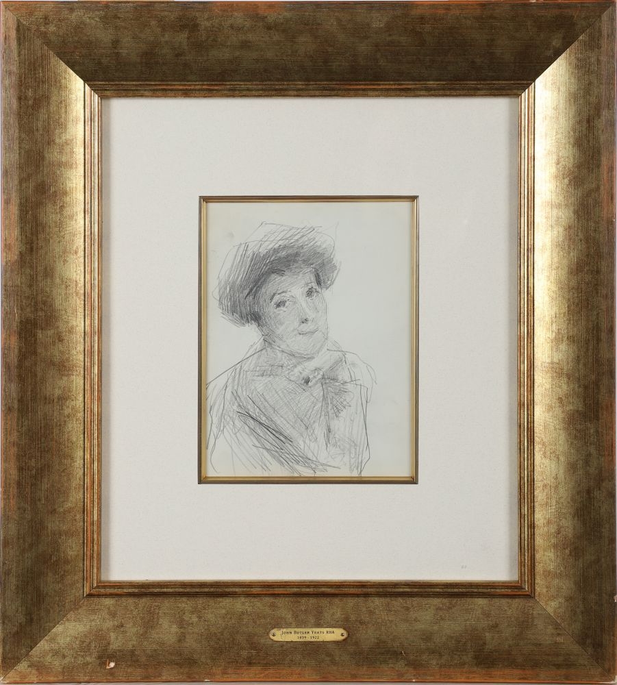 John Butler Yeats | Isabella Pollexfen (Artist's sister-in-law) Pencil ...