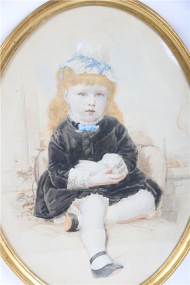 DAVID MOSSMAN | Oval portrait of a young girl | MutualArt