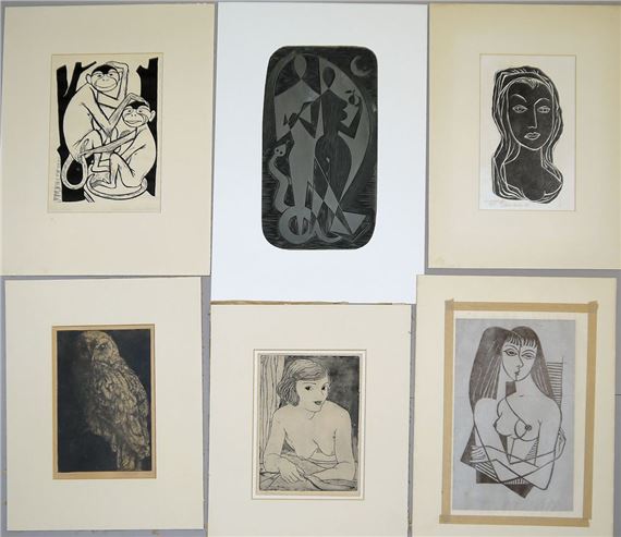 Willi Hertlein | 17 Druckgraphiken und eine Druckplatte, Akte, Porträts ...