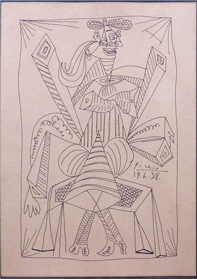 Pablo Picasso | Dora Mar in a Wicker Chair | MutualArt