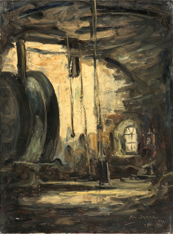 Armand Jamar | L'intérieur d'un moulin à vent | MutualArt