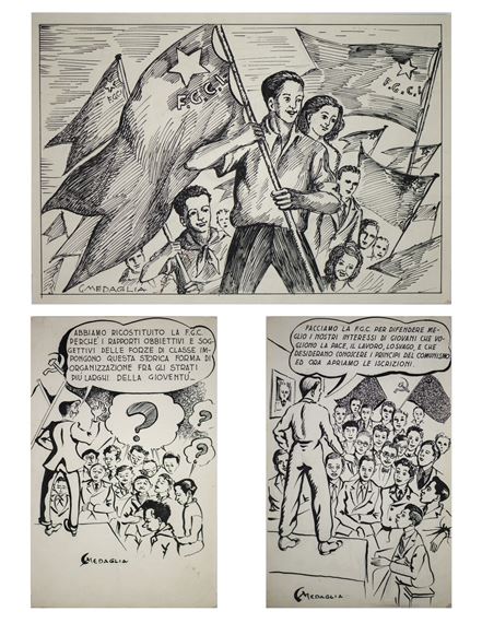 Claudio Medaglia | Three cartoons on the F.G.C. | MutualArt