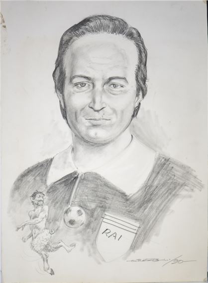 Guido Buzzelli | Portrait of Carlo Picone, the historic TG2 sports ...