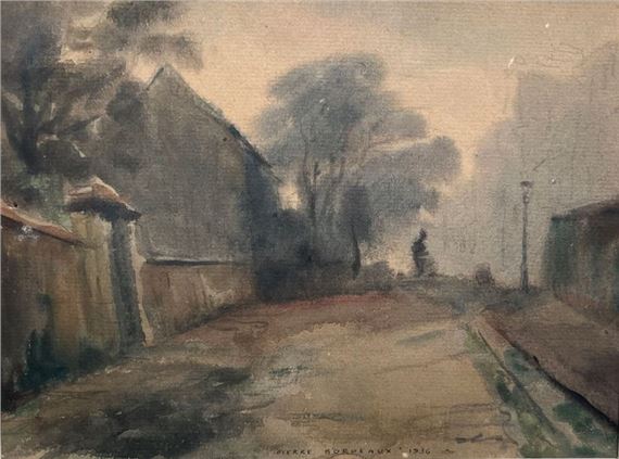 Pierre Auguste Bordeaux | Lively streets Two watercolors (1936) | MutualArt