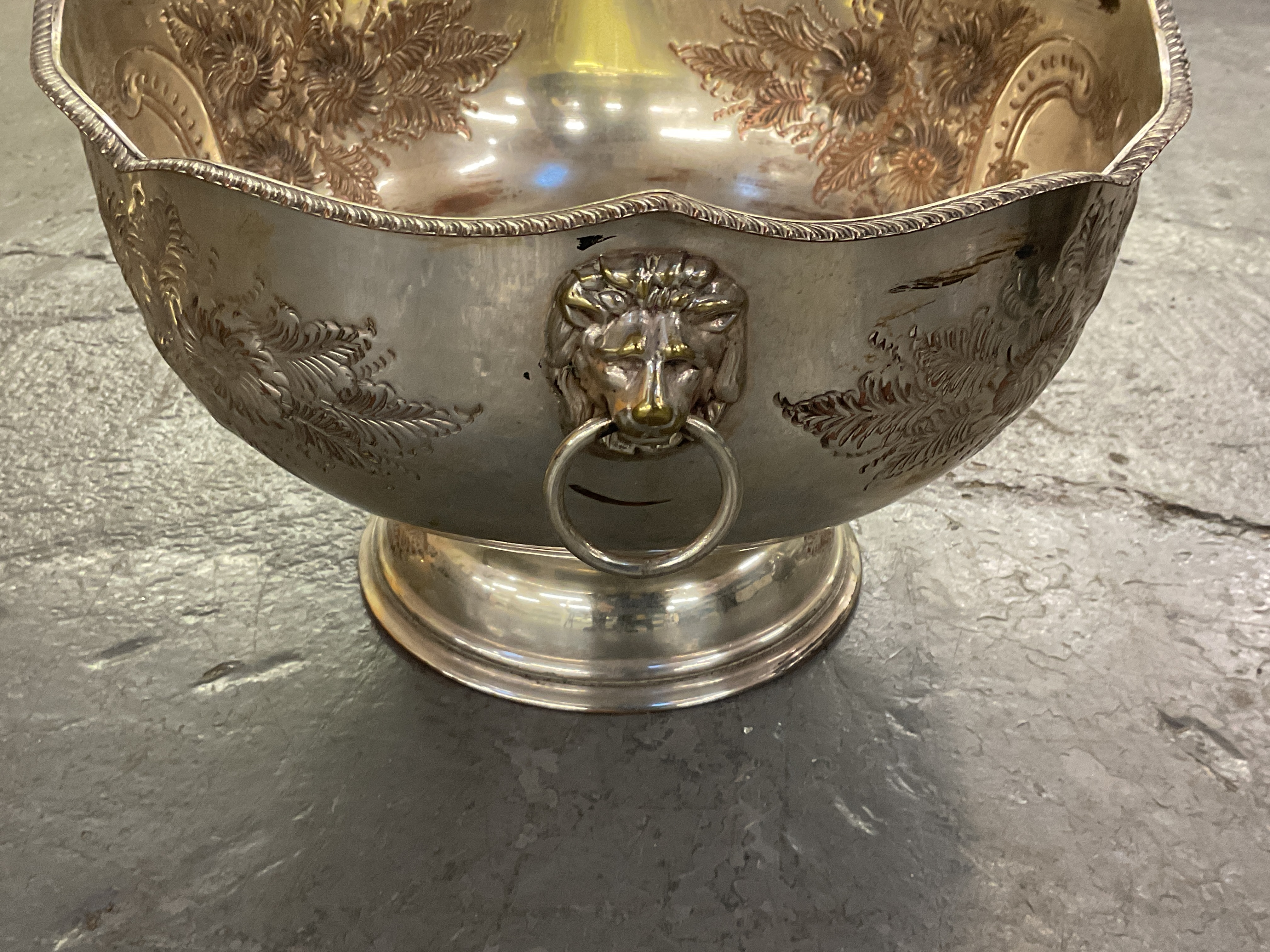 James Dixon & Sons | with lion head handles and with floral decoration ...