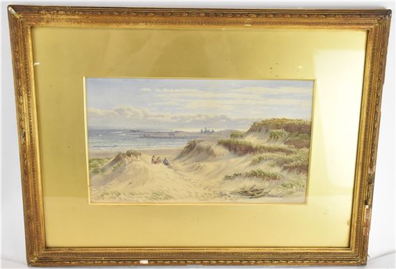 Samuel Phillips Jackson | coastal scene depicting figures sitting in ...