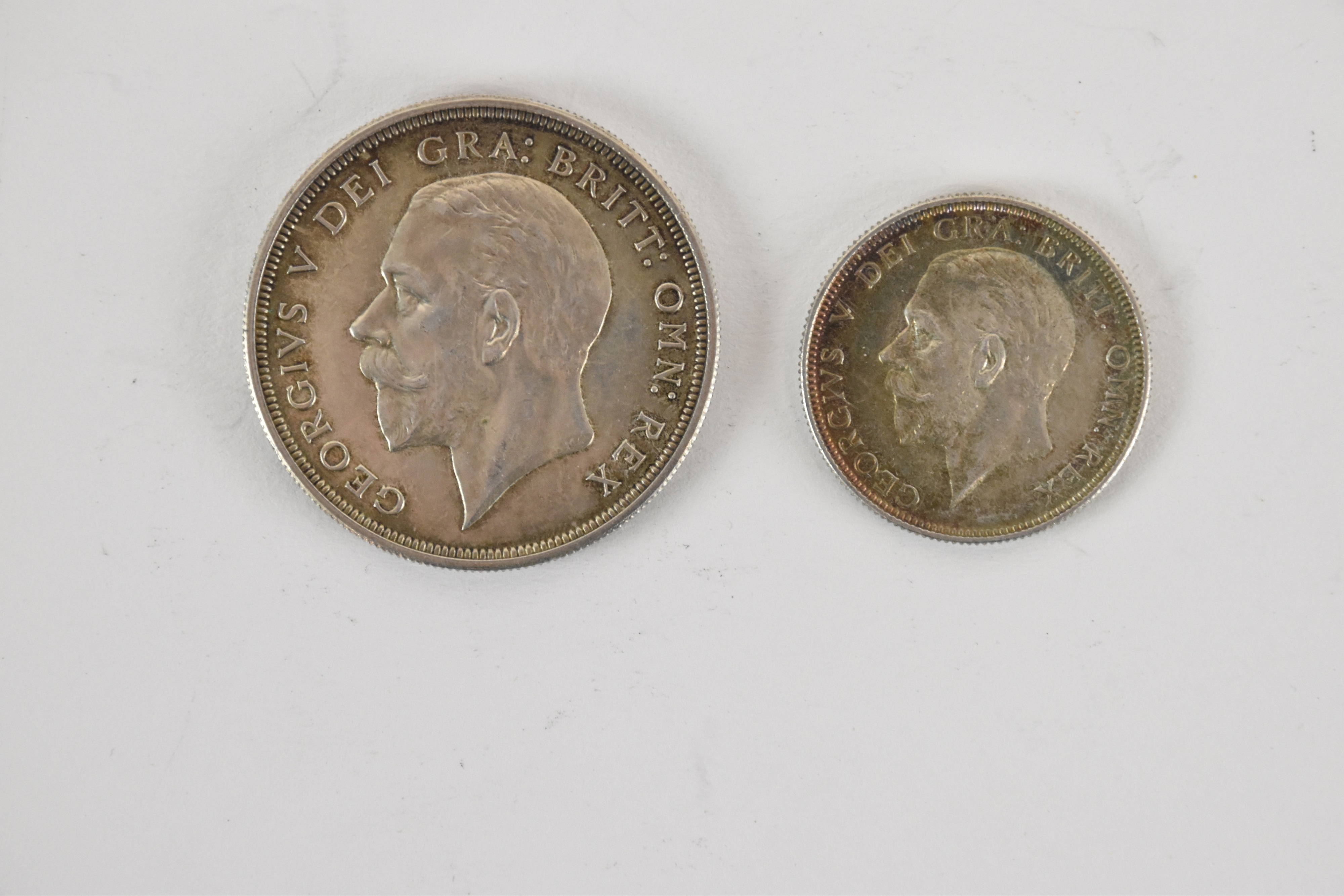 George | A George V 1927 proof edition crown and florin (2 (1927 ...