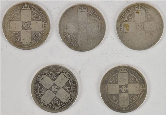 Queen Victoria | Five Queen Victoria Gothic florins | MutualArt