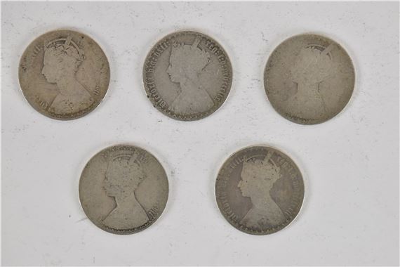 Queen Victoria | Five Queen Victoria Gothic florins | MutualArt