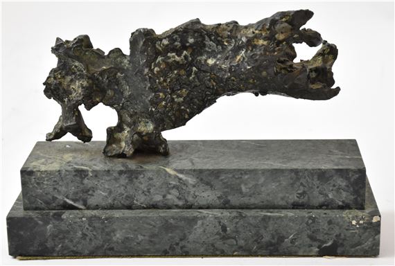 Green | raised on green marble plinth base | MutualArt