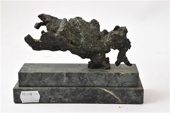 Green | raised on green marble plinth base | MutualArt