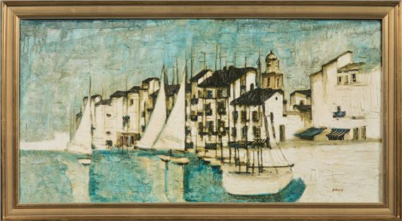 Georges Damin | Georges DAMIN (Né en 1942). Voilier dans le port de ...