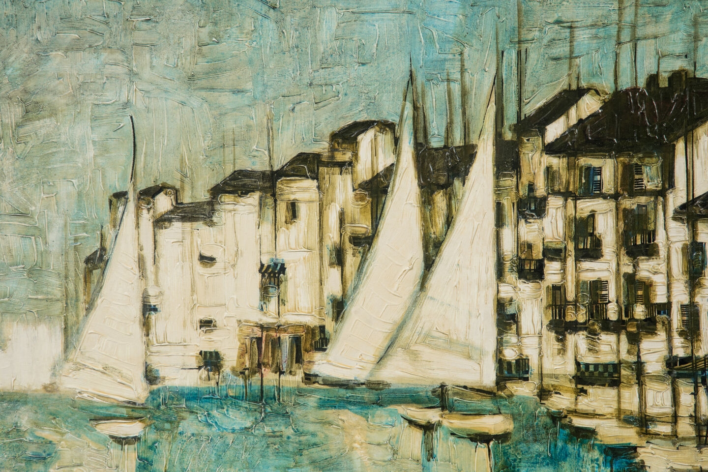 Georges Damin | Georges DAMIN (Né en 1942). Voilier dans le port de ...