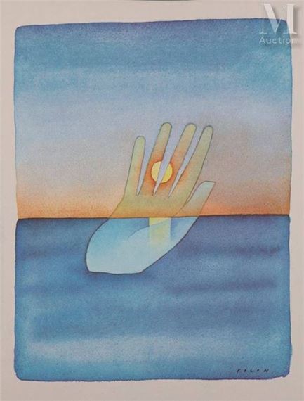 Jean-Michel Folon | The hand (1982) | MutualArt