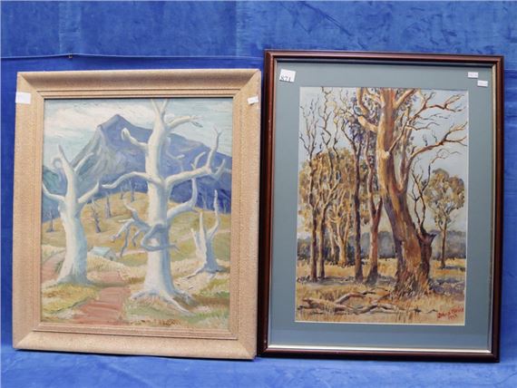 David Bryce | TWO TREE ARTWORKS, DAVID BRYCE, WATERCOLOUR, SIGNED AND ...