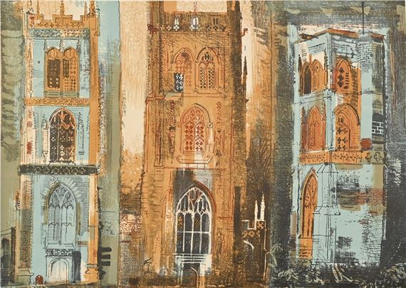 John Piper | - Three Somerset Towers II (L.107) (1958) | MutualArt