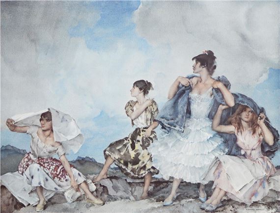 William Russell Flint | - Gitanes at La Galea (1947) | MutualArt