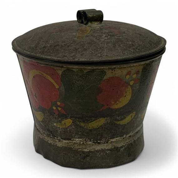 Sugar | Hand Painted Tin Toleware Sugar Bowl | MutualArt