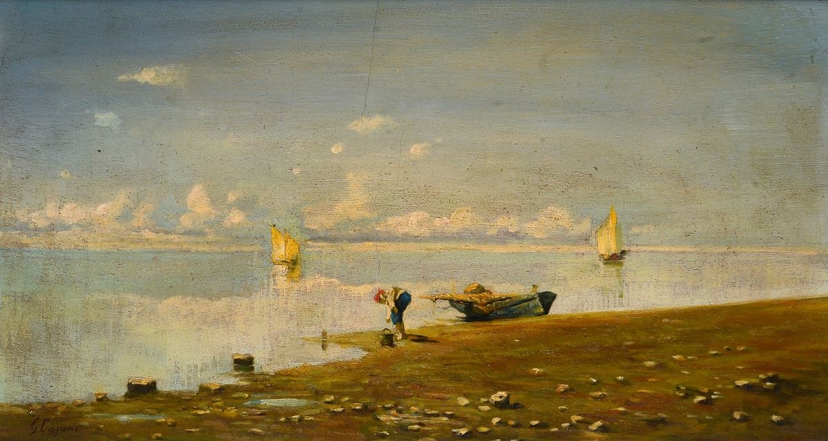 Gaetano Capone | Pescatore sulla spiaggia | MutualArt
