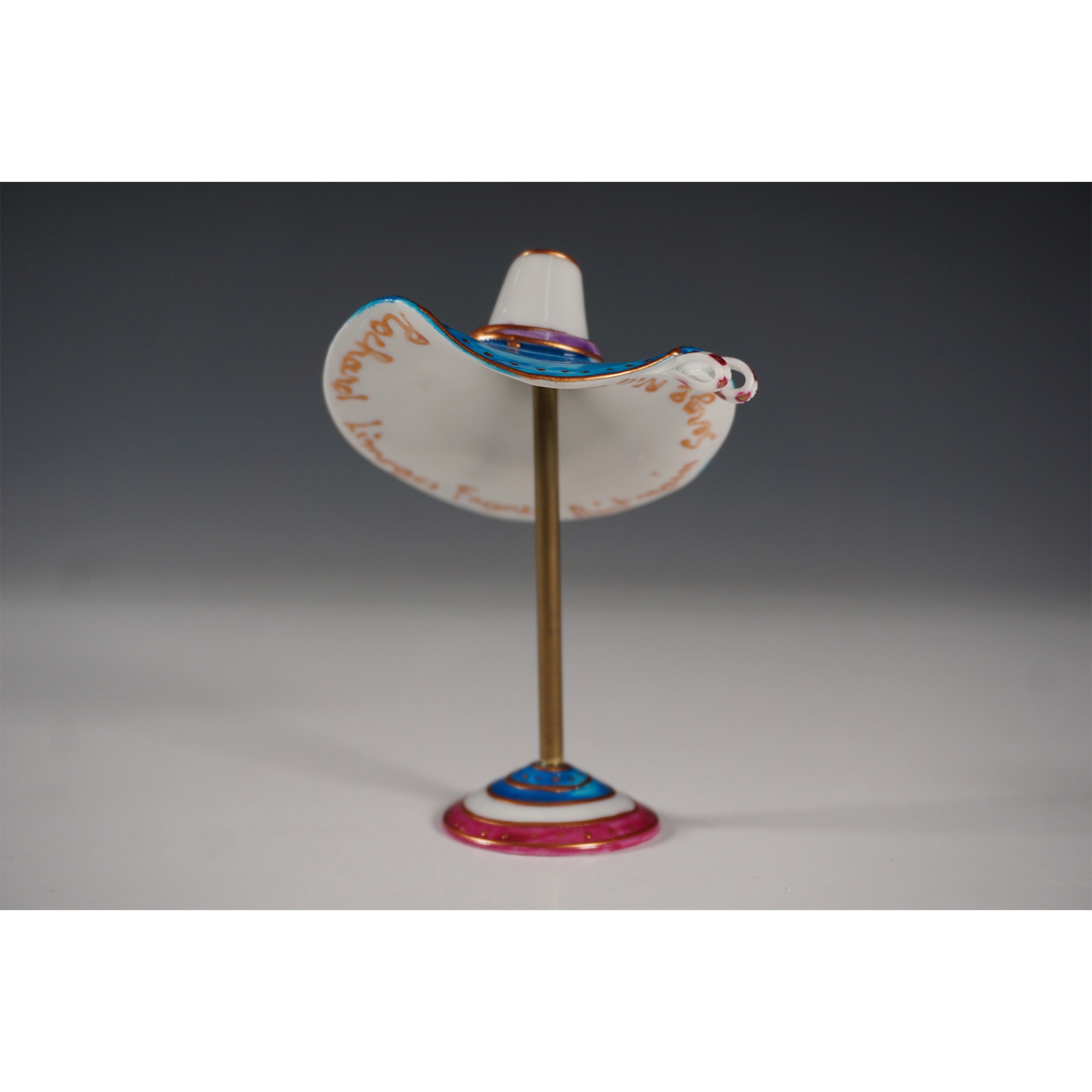 Limoges | Rochard Limoges France Hand Painted Hat on Stand Figurine ...