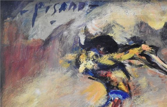 Eduardo Pisano | Eduardo PISANO (1912-1986) Corrida. Oil on cardboard ...