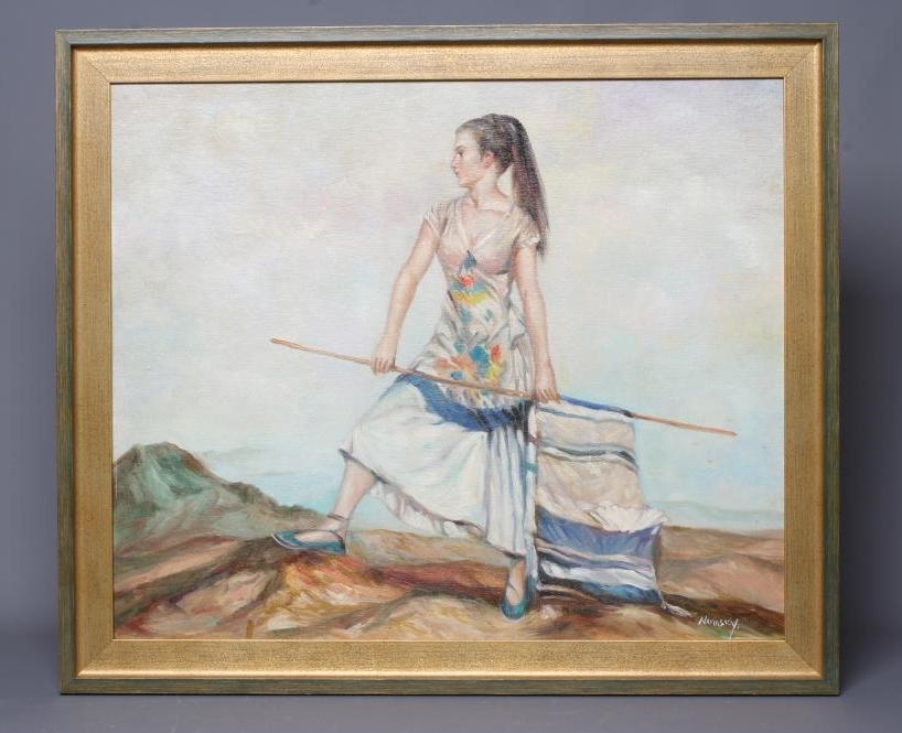 Philip Naviasky | PHILIP NAVIASKY (1894-1983) Young lady on a Hill Top ...