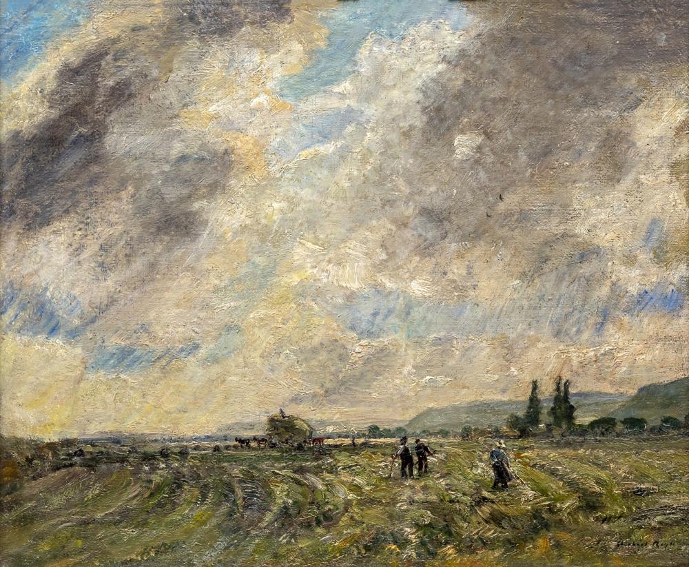 Herbert Royle | HERBERT ROYLE (1870-1958) Haymaking towards Ravenscar ...