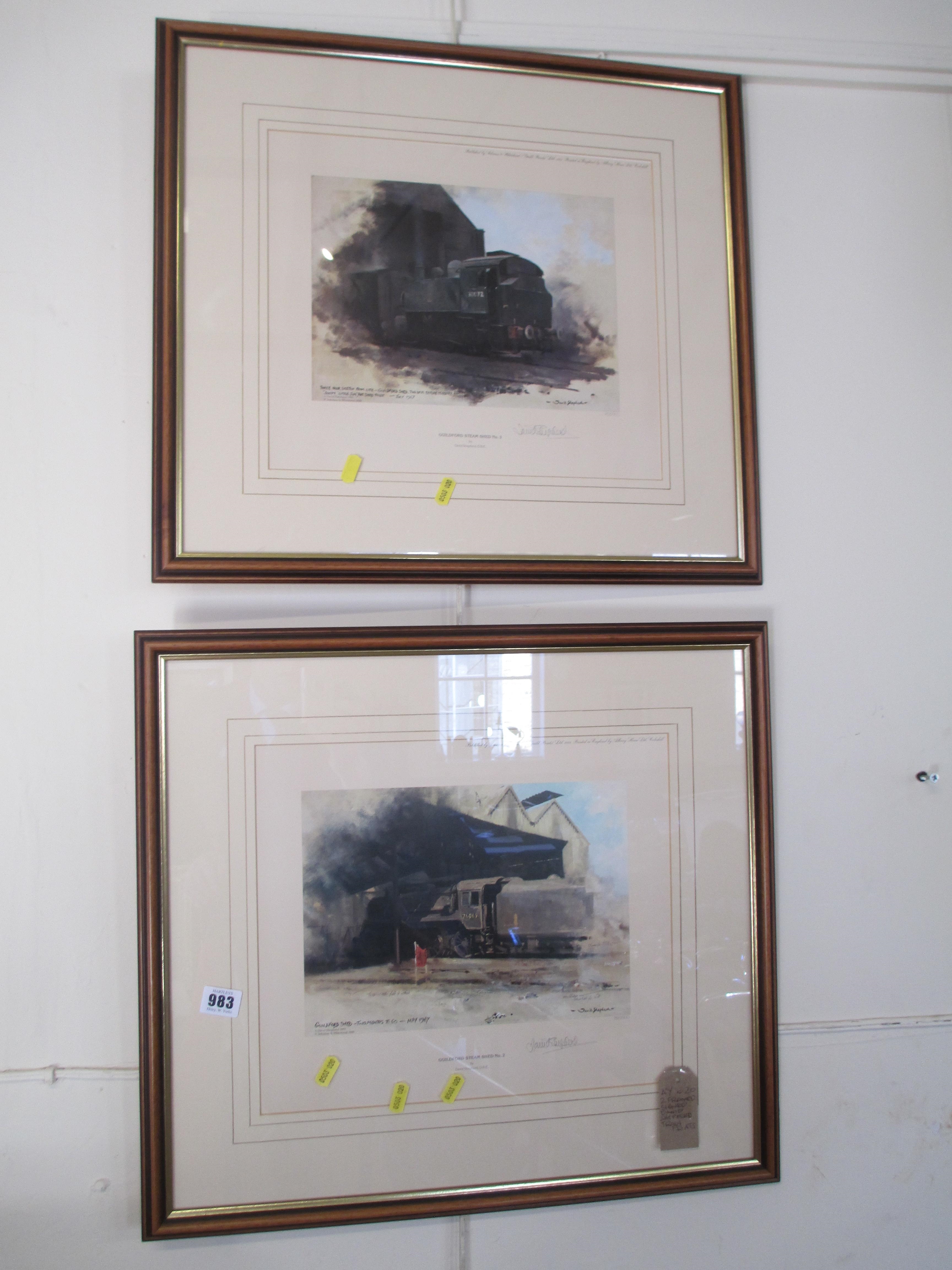 David Shepherd | TWO FRAMED SIGNED DAVID SHEPHERD TRAIN PRINTS | MutualArt