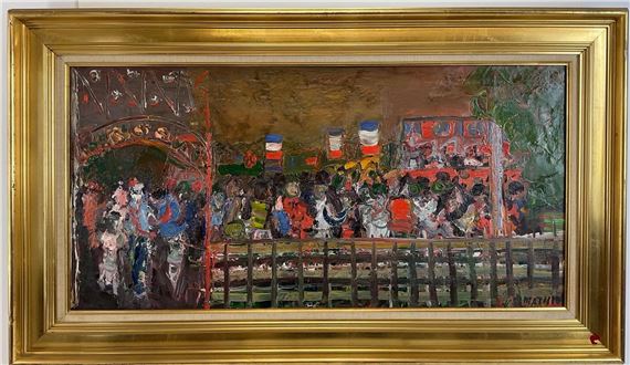 Alain Mathiot | Impressionist scene of a French parade (1972) | MutualArt