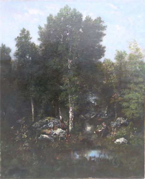 Narcisse-Virgile Diaz de la Peña | The halt of the hunter and his dogs ...