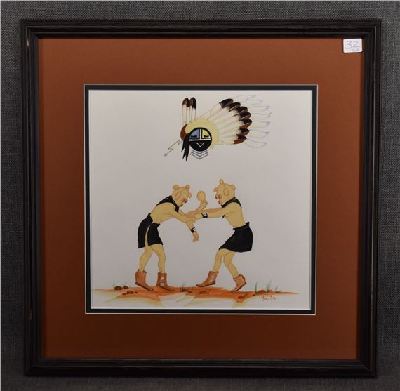 Percy Sandy | ZUNI PAINTING (KAI-SA PERCY SANDY (1960) | MutualArt