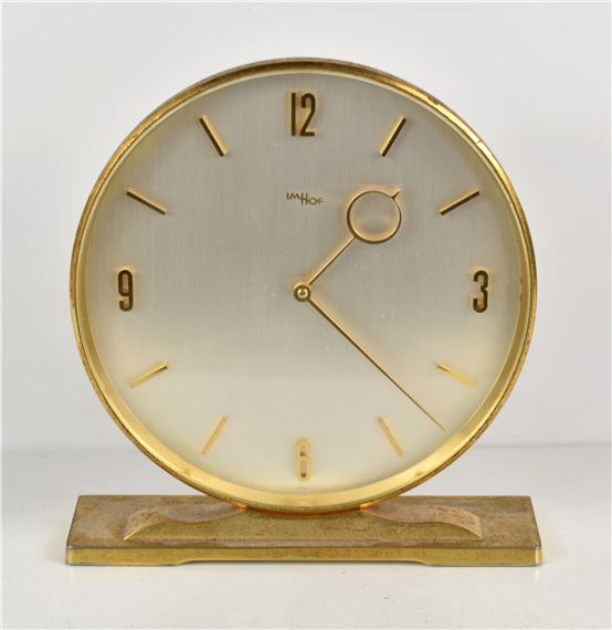 Prior | A Mid-Century Imhof gilt cased desk clock | MutualArt