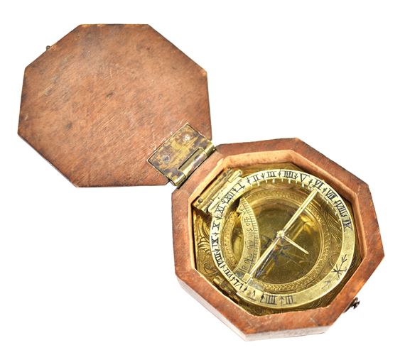Prior | An 18th century brass German travelling equinoctial compass ...