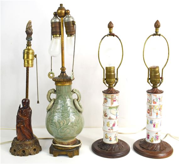 John Samuel Beswick | A group of four 20th century Chinese table lamps ...