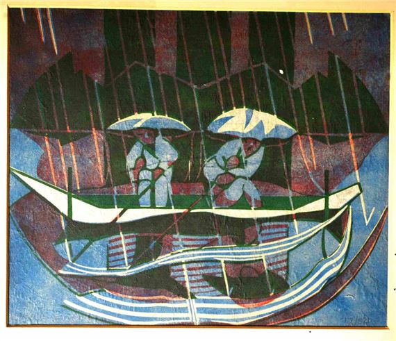Claude Flight | Fishing in the Rain c.1929 (Circa 1929) | MutualArt