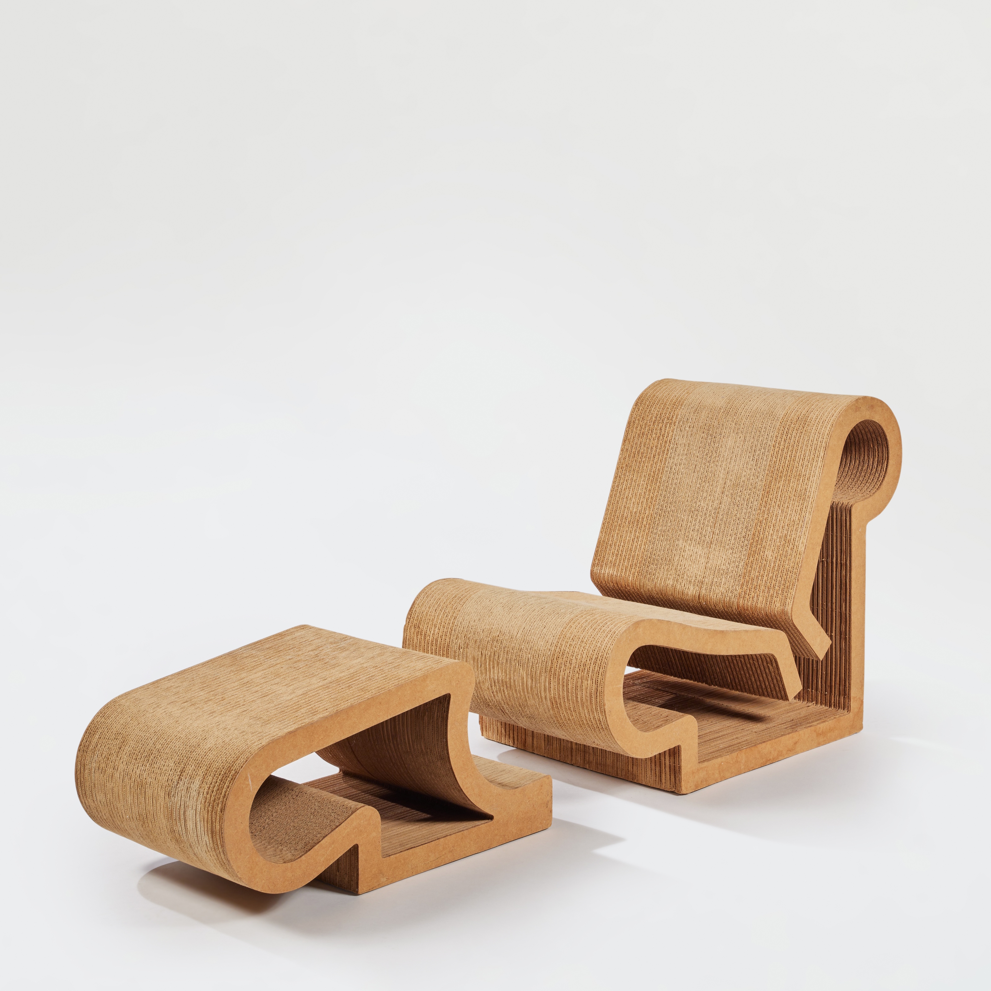 Frank Gehry | Easy Edges Lounge Chair and Ottoman (1972) | MutualArt