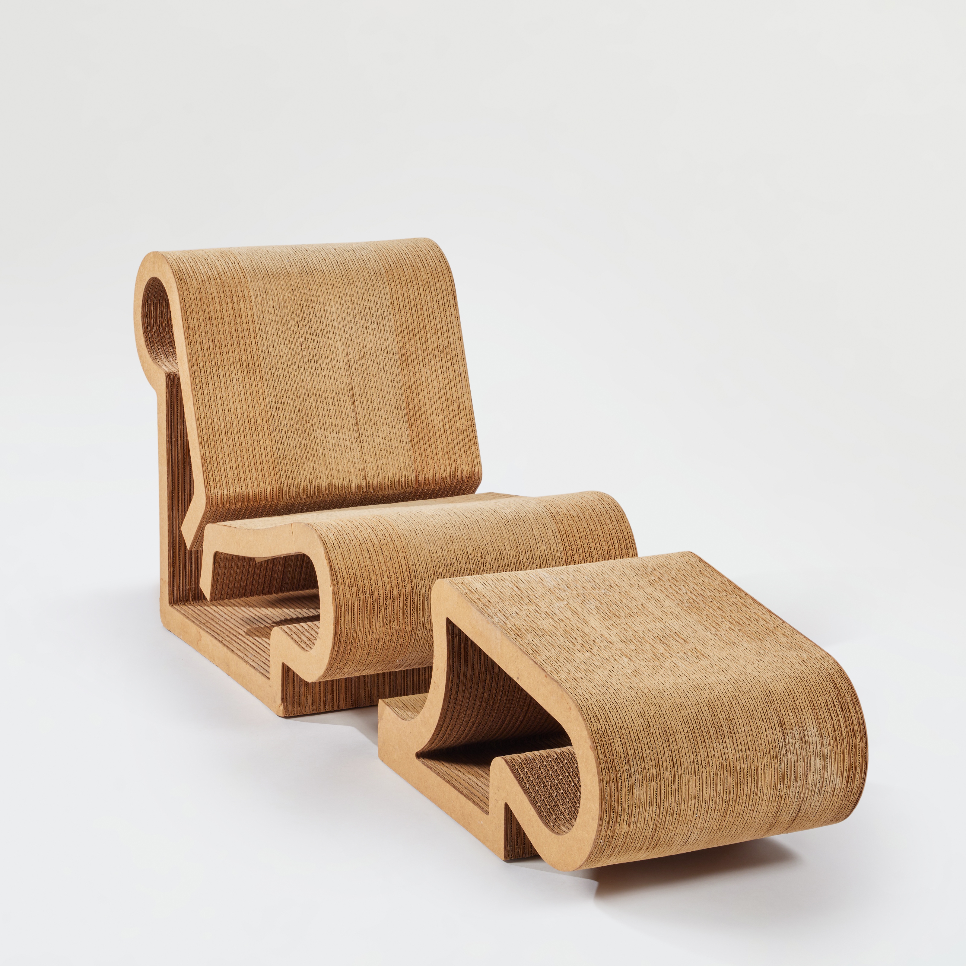 Frank Gehry | Easy Edges Lounge Chair and Ottoman (1972) | MutualArt
