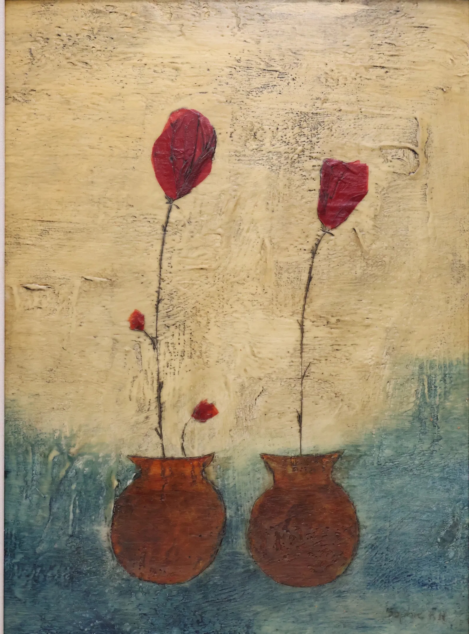 Zofia Hallonquist | Showing a still life study with two vases each ...