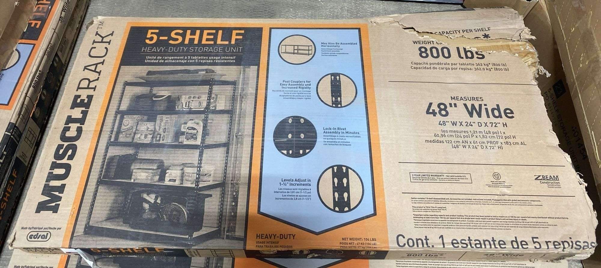 Stock | EZ) Muscle Rack 5-Tier Heavy Duty Steel Storage Shelving Unit ...