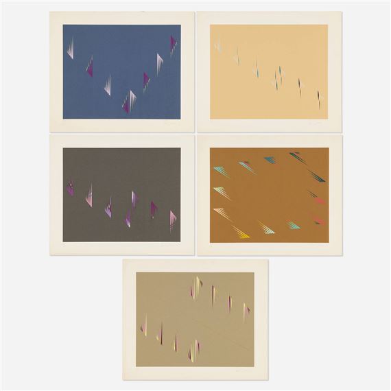 Tess Jaray | Five works from the April Suite III (1971) | MutualArt
